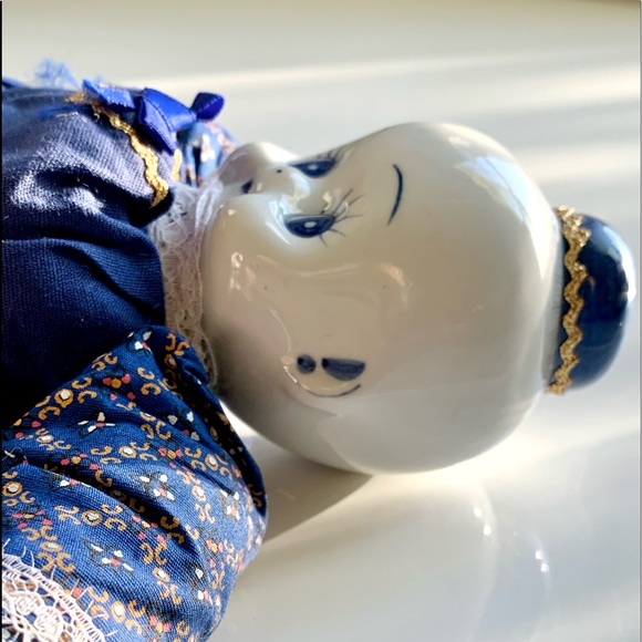 Vintage | Toys | Rare Vintage Chinese Delft Blue Porcelain Boy Kewpie ...